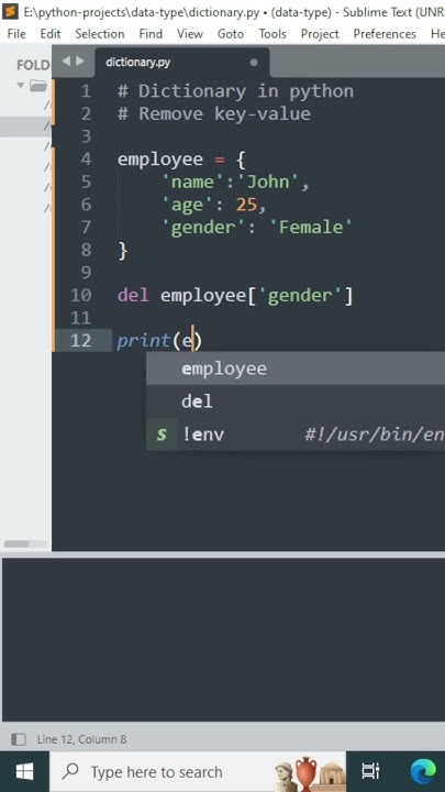 Erase and Refactor: Cleaning Up Dictionaries in Python | #shortvideo #viral #viralvideo - YouTube