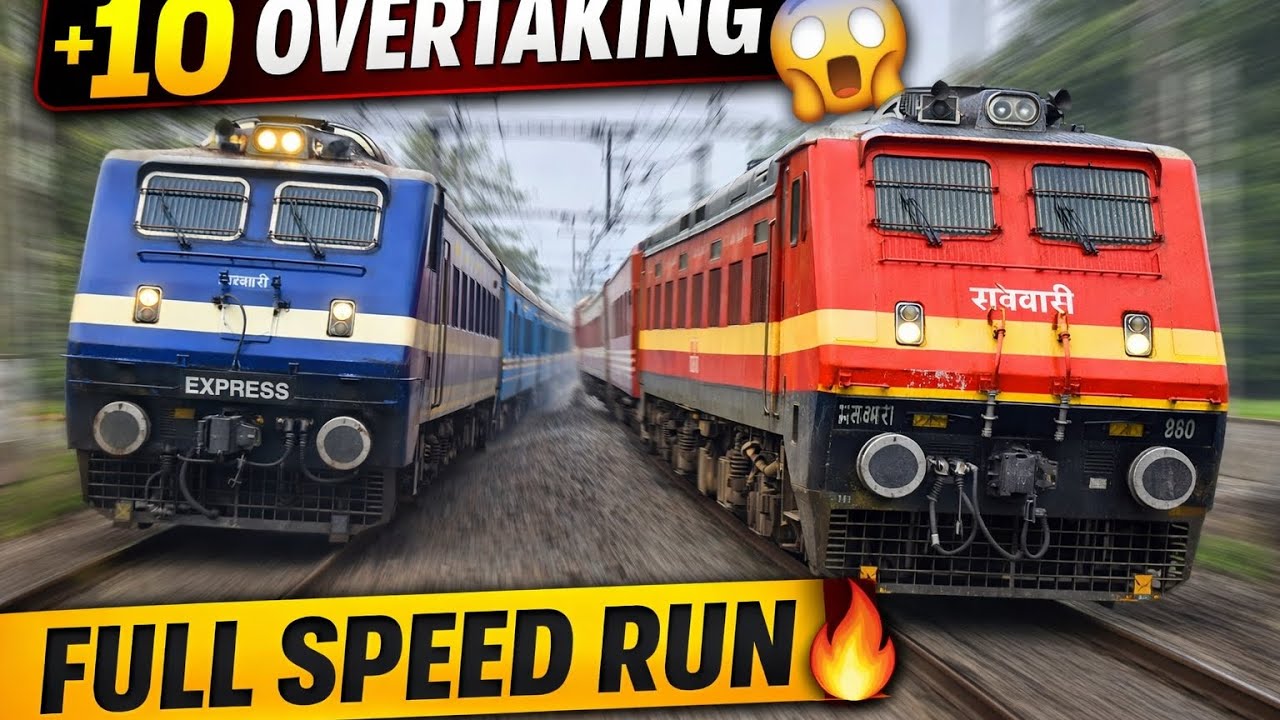 👉 Ek Hi Journey Me 10+ Overtaking 😱 | Express Train Full Speed - YouTube