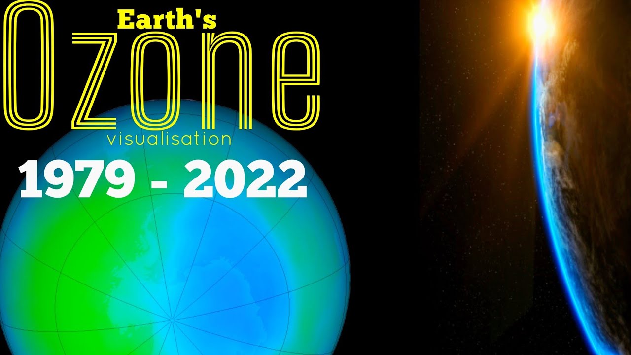 Earth's OZONE Visualised 1979-2022 January to December - YouTube