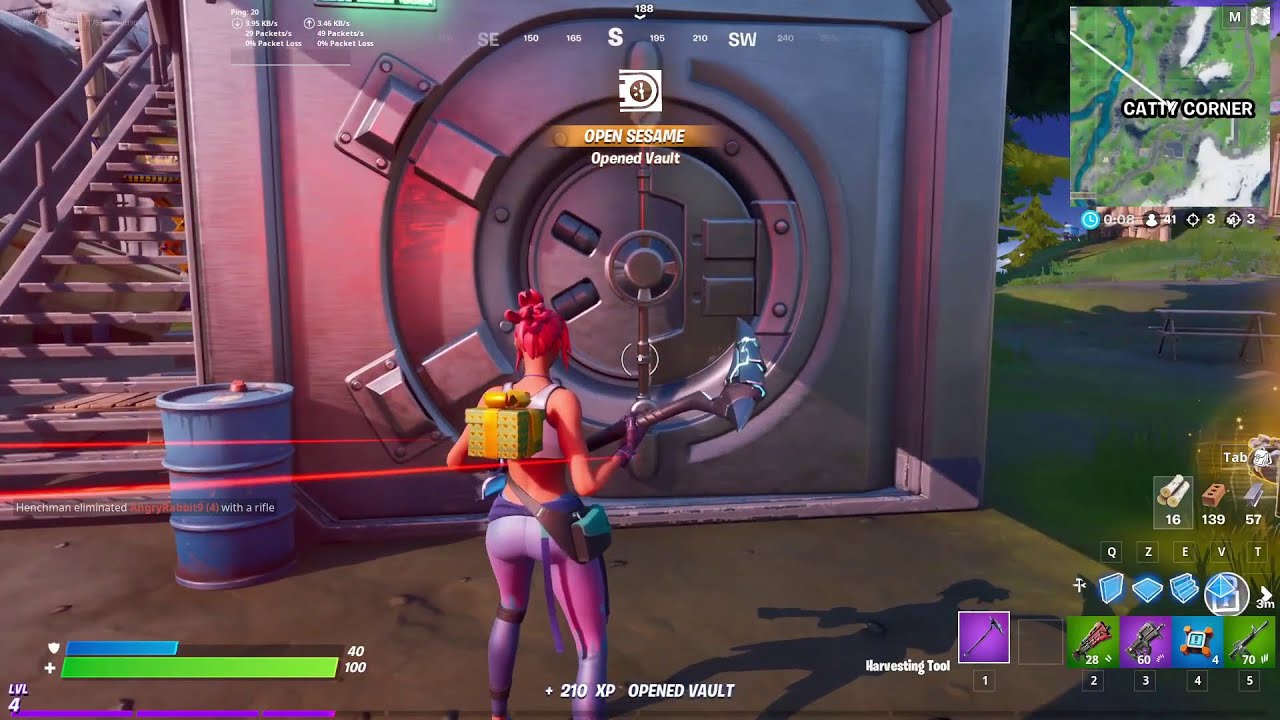 FORTNITE DEFI Entrez DU COFFRE FORT Catty Corner Vault Emplacement ...