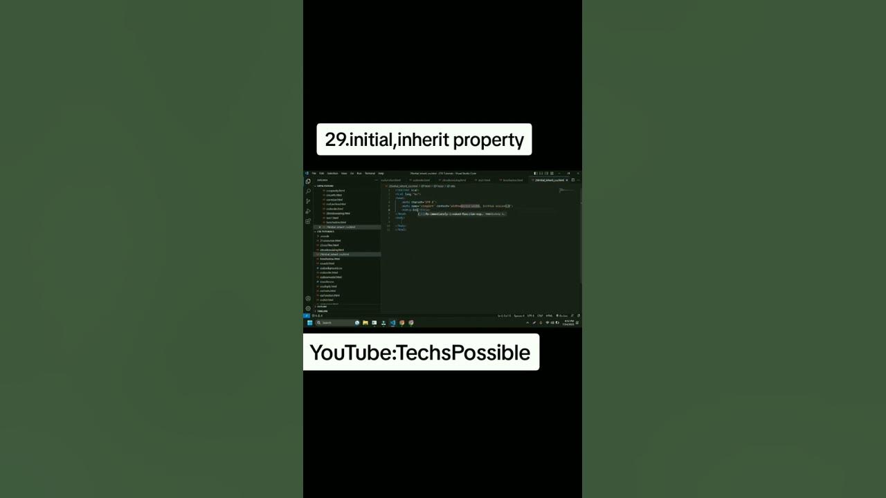 Css Initial And Inherit Property Css Cssinherit Cssinitial Youtube