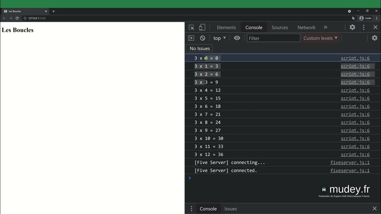 Mudey Formation | Cours 21 Exercices sur les boucles en for, while et ...