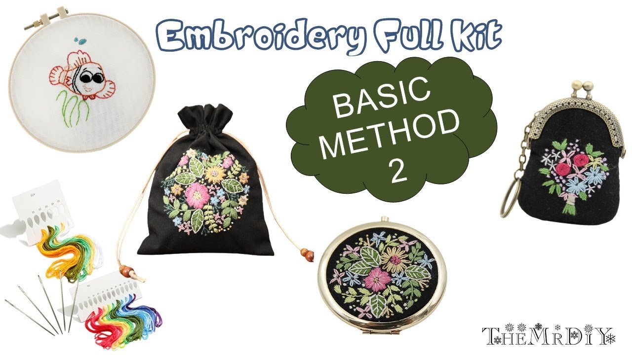 Handmade Embroidery Full Kit - Basic Method 2 - Flat stitch,Contour ...