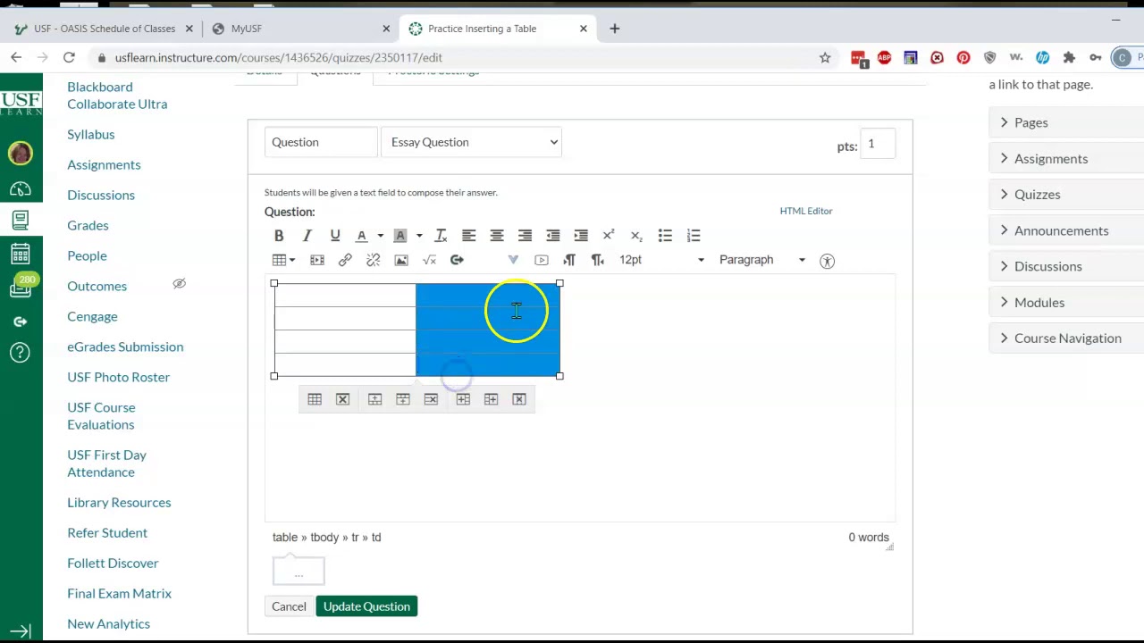 Inserting a Table - YouTube