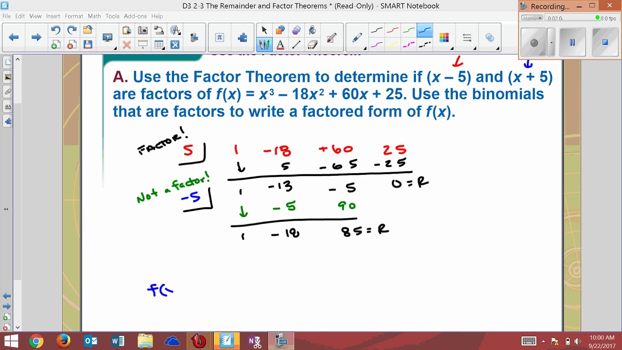 2-3 Example 6 The Factor Theorem - YouTube