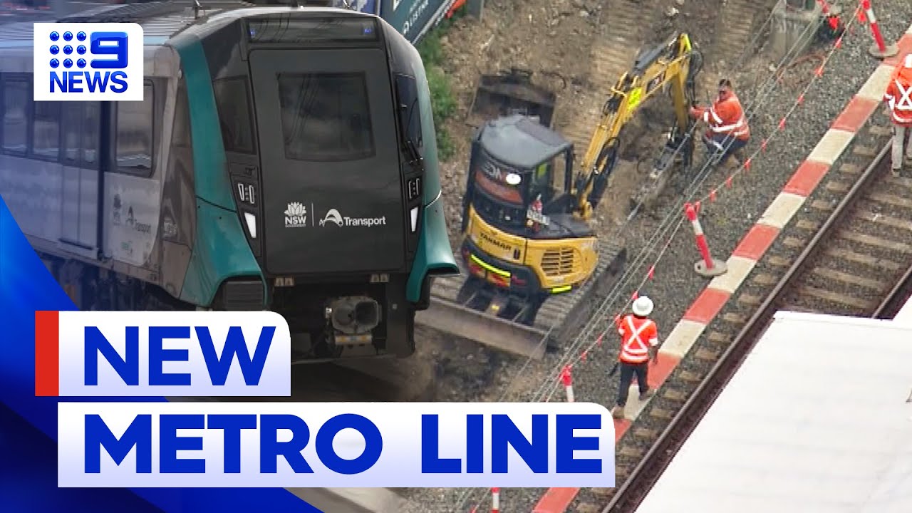 Work continues on new Sydney metro rail line | 9 News Australia - YouTube