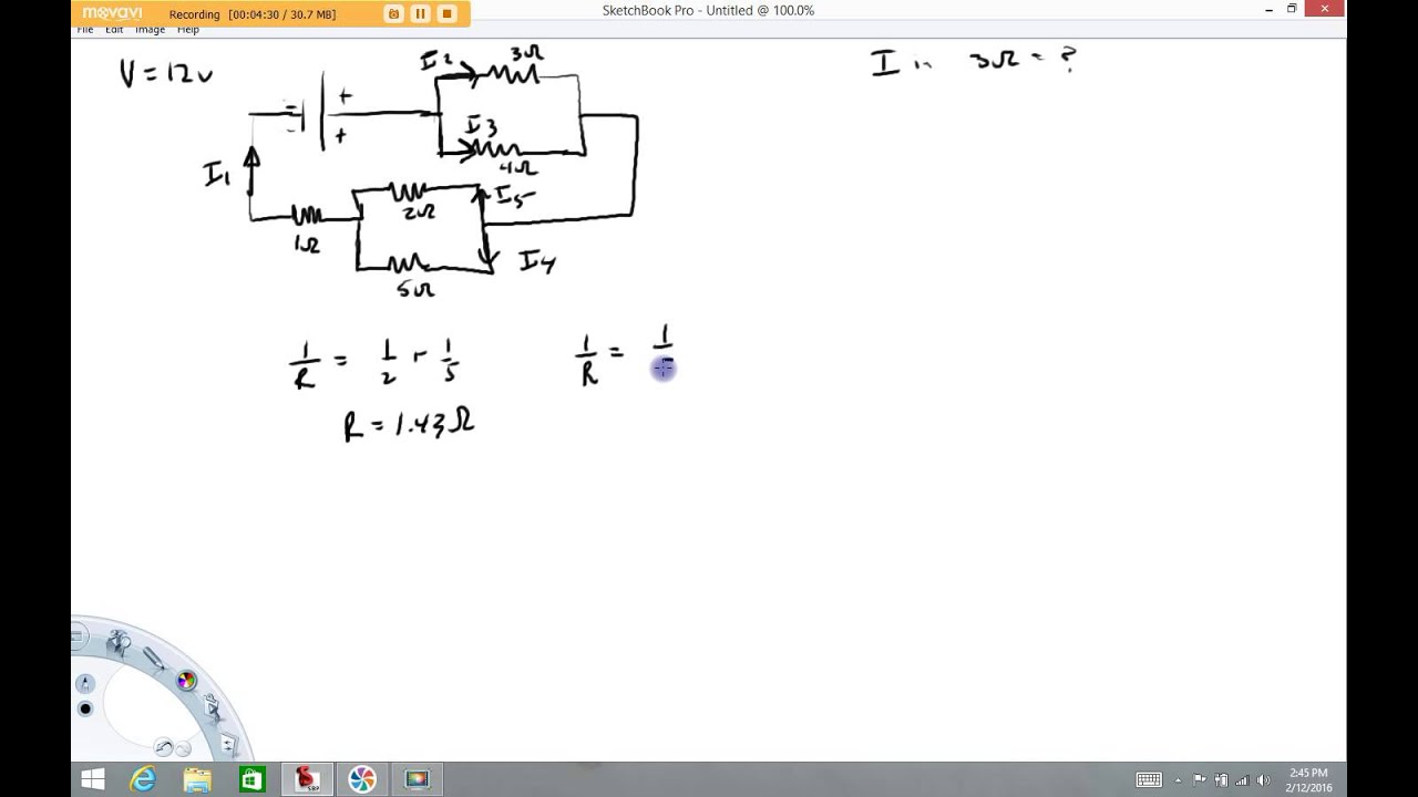 DC circuit example - YouTube