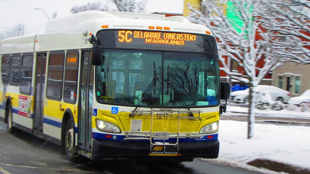 Hamilton Street Railway (HSR) bus #1217 westbound 5C on Christmas ...