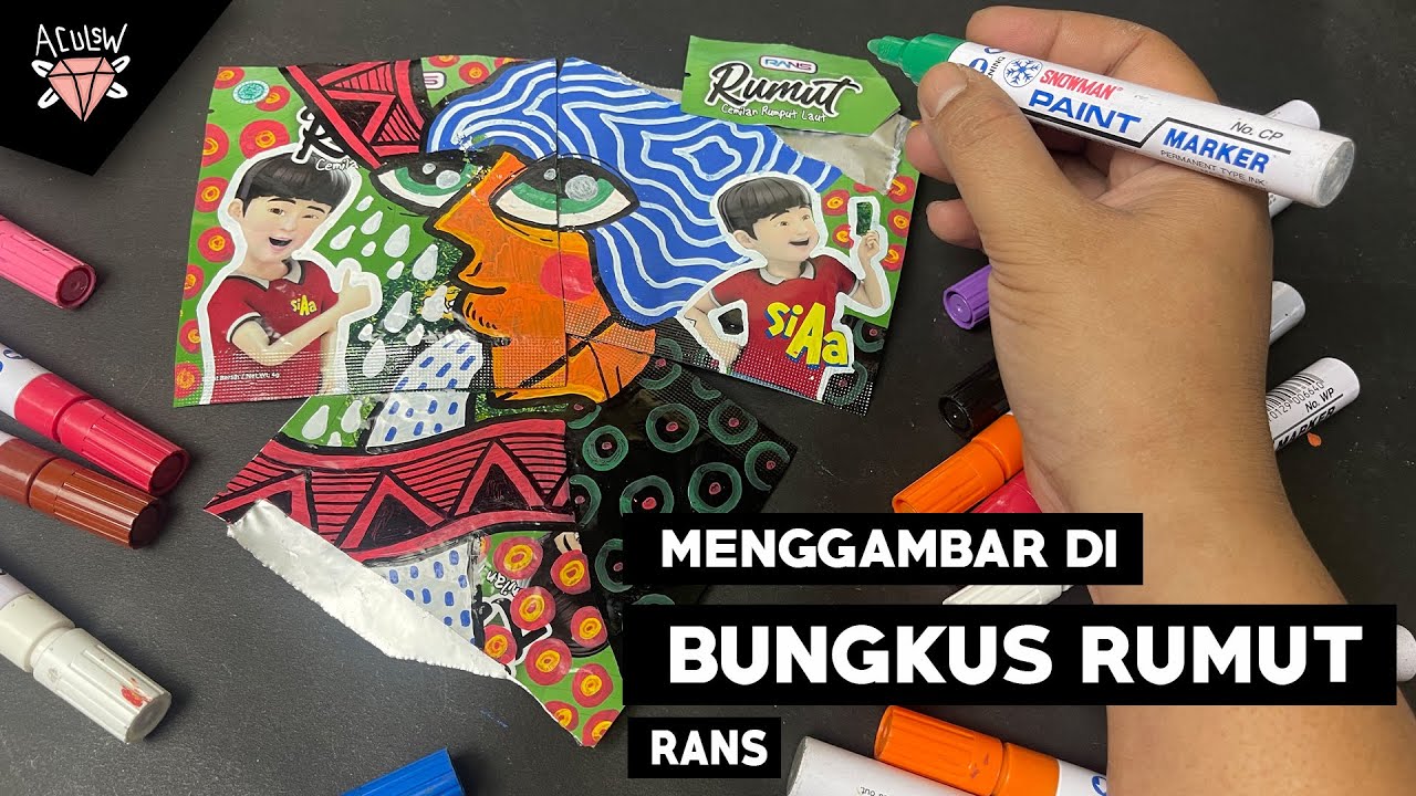 MENGGAMBAR DI BUNGKUS SNACK RANS RUMUT | DRAWING ON RUMUT PACKAGE - YouTube