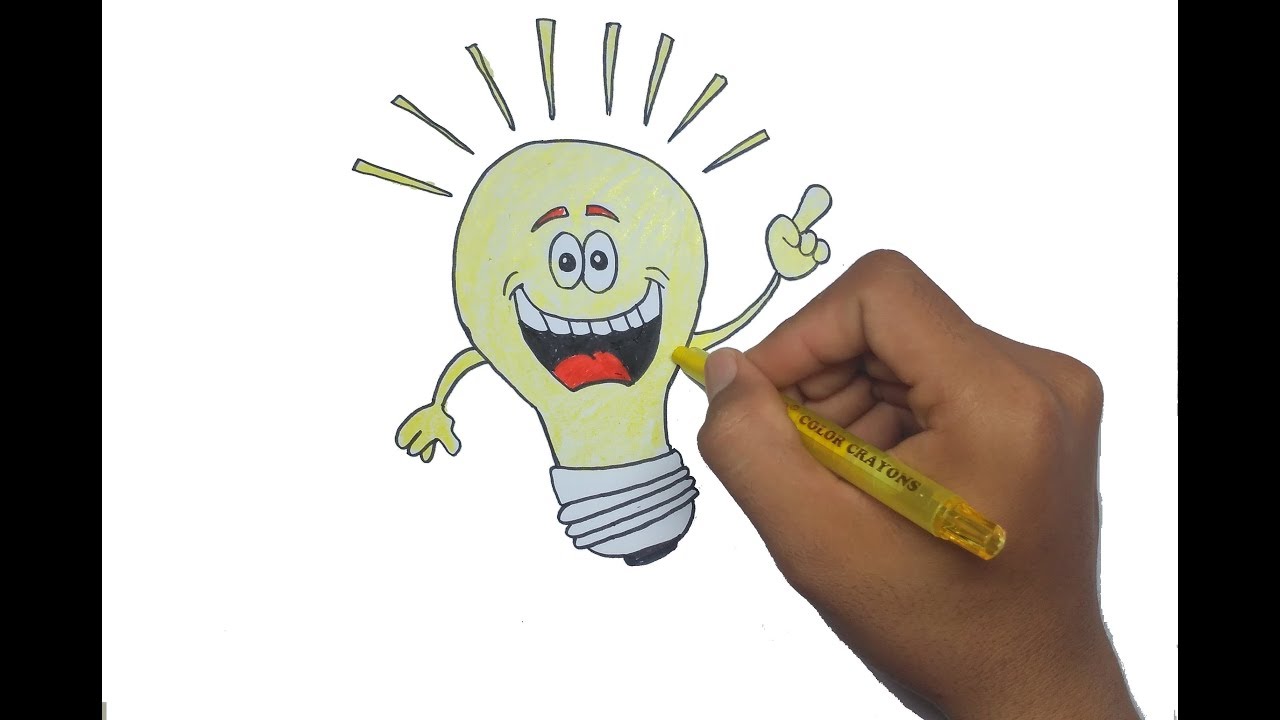 How to Draw Cartoon LightBulb For KIds - YouTube