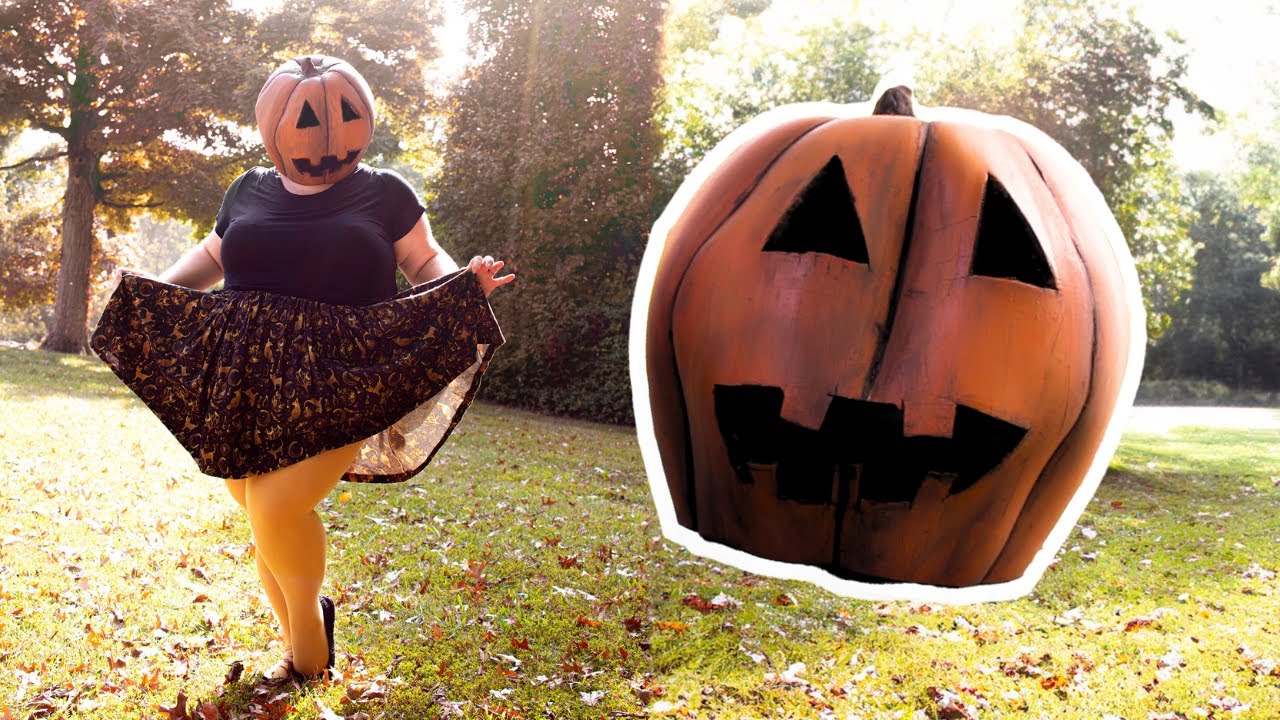 I Made a Pumpkin Head Mask For Halloween Photoshoots! - YouTube