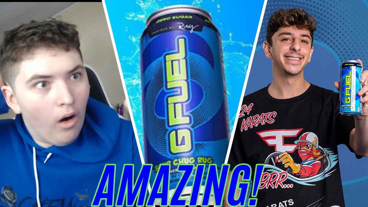 Faze Rugs Sour Blue Chug Rug GFUEL Can Review ! *AMAZING* - YouTube