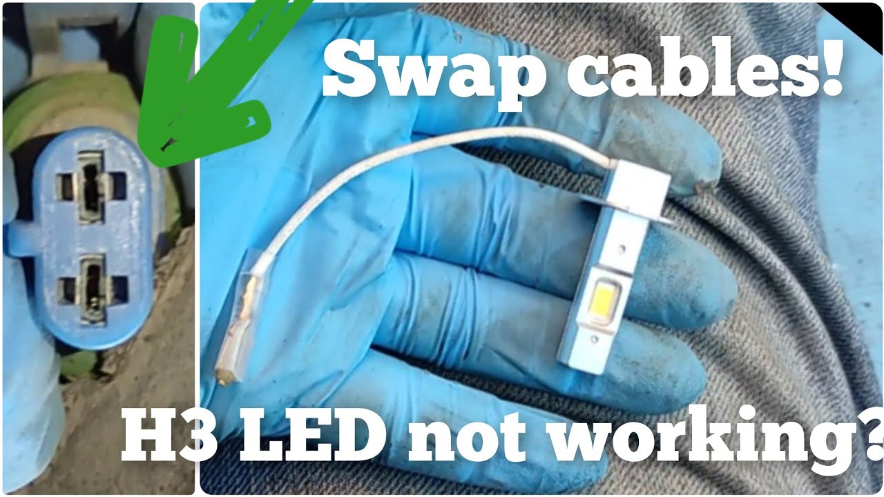H3 LED Bulb Not working. Wrong Polarity - Swap cables. - YouTube