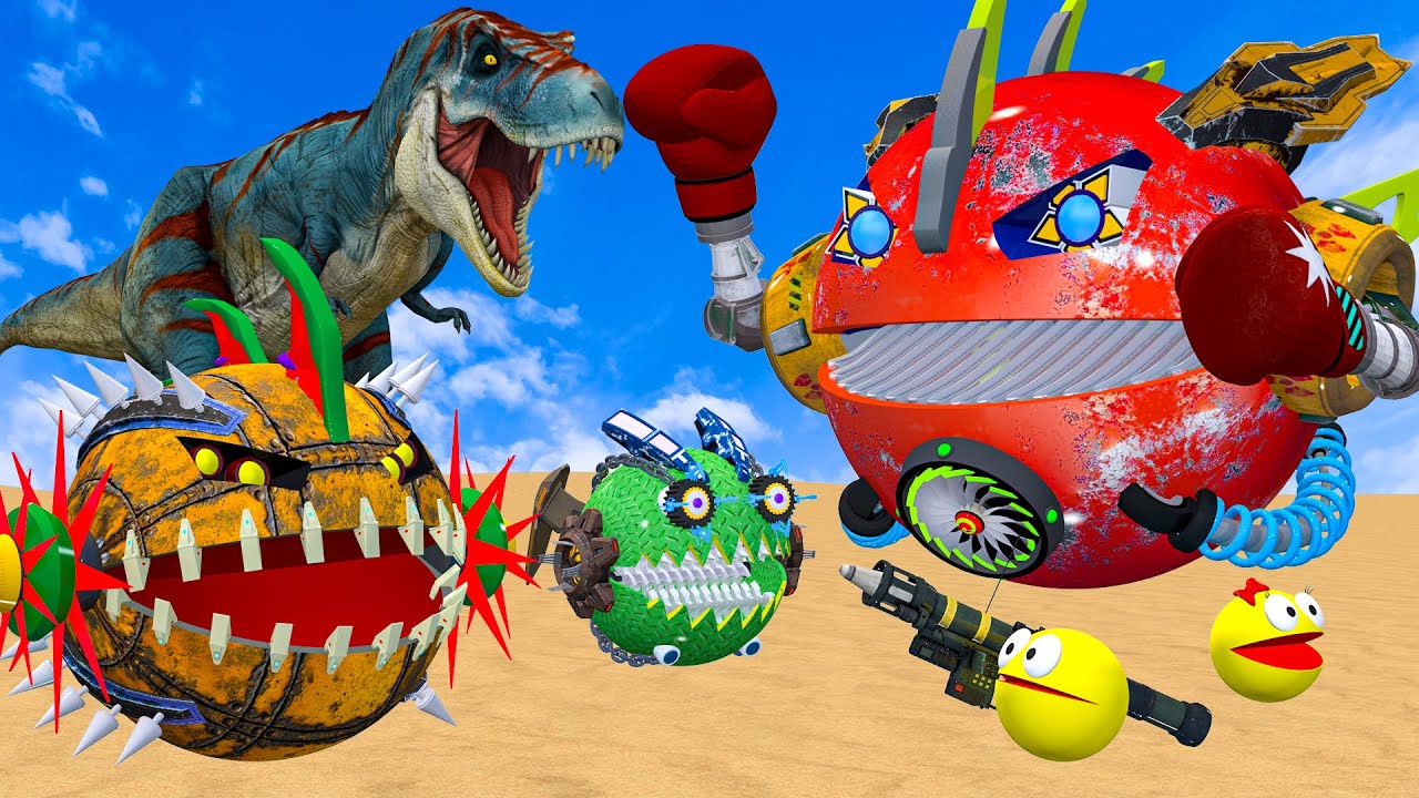 MS PACMAN uses energy drink for RED PACMAN to defeat MONSTER PACMAN IN ...