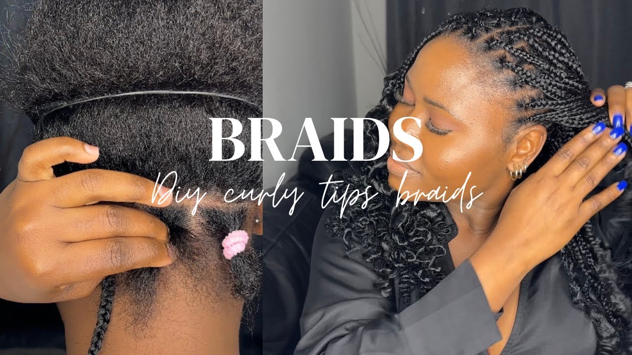 How To Do Box Braids With Curly Tips On Yourself I Tips and Tricks For ...