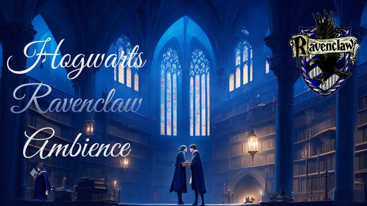 Hogwarts Ravenclaw Library 💙 | Ambient Piano Study / Reading Music 🪄 ...
