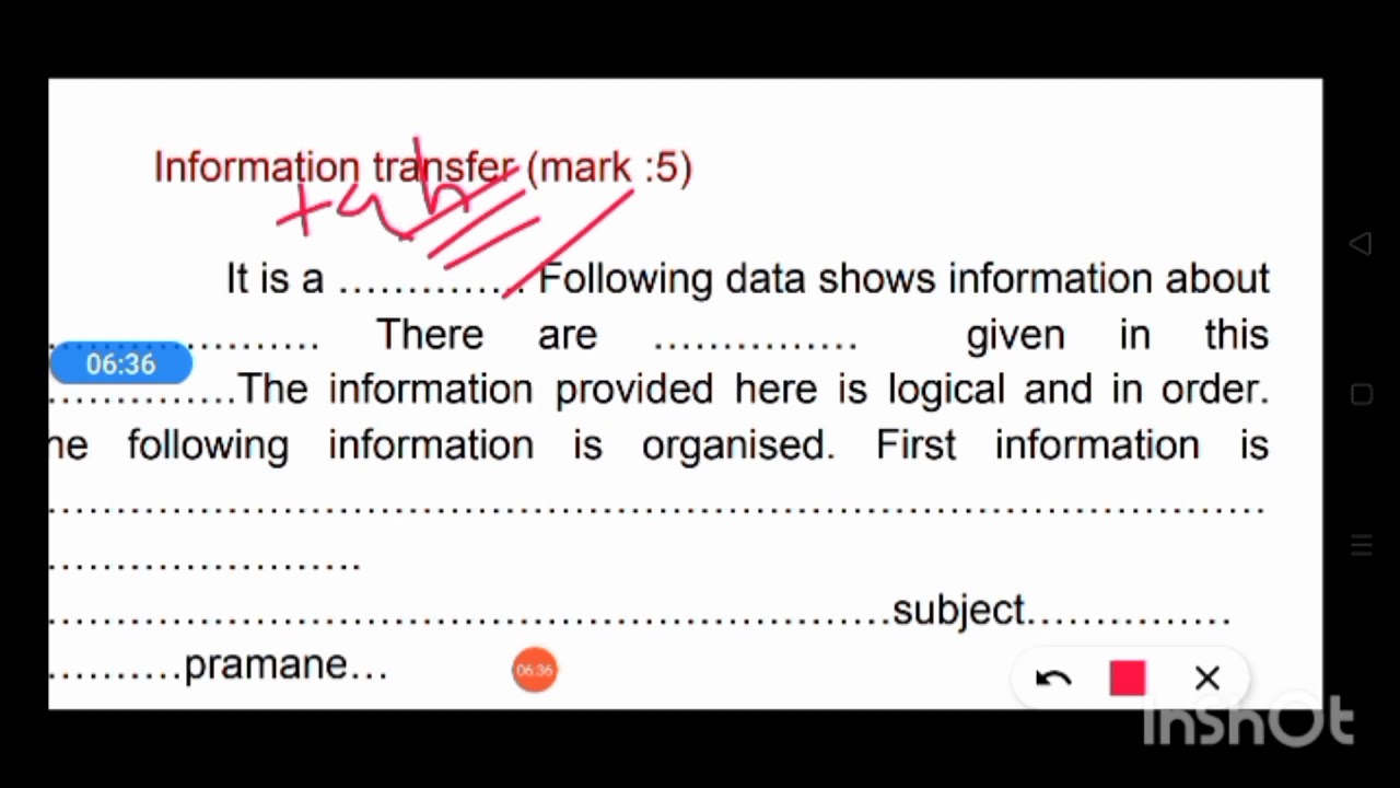 STD 11-12 Most imp Information transfer, Speech writing Format - YouTube