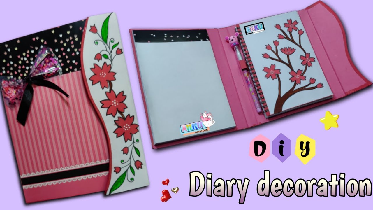 How To Make Diary Decoration How To Decorate Diary With Paper Diy How To Make Diary Decoration How To Decorate Diary With Paper Diy