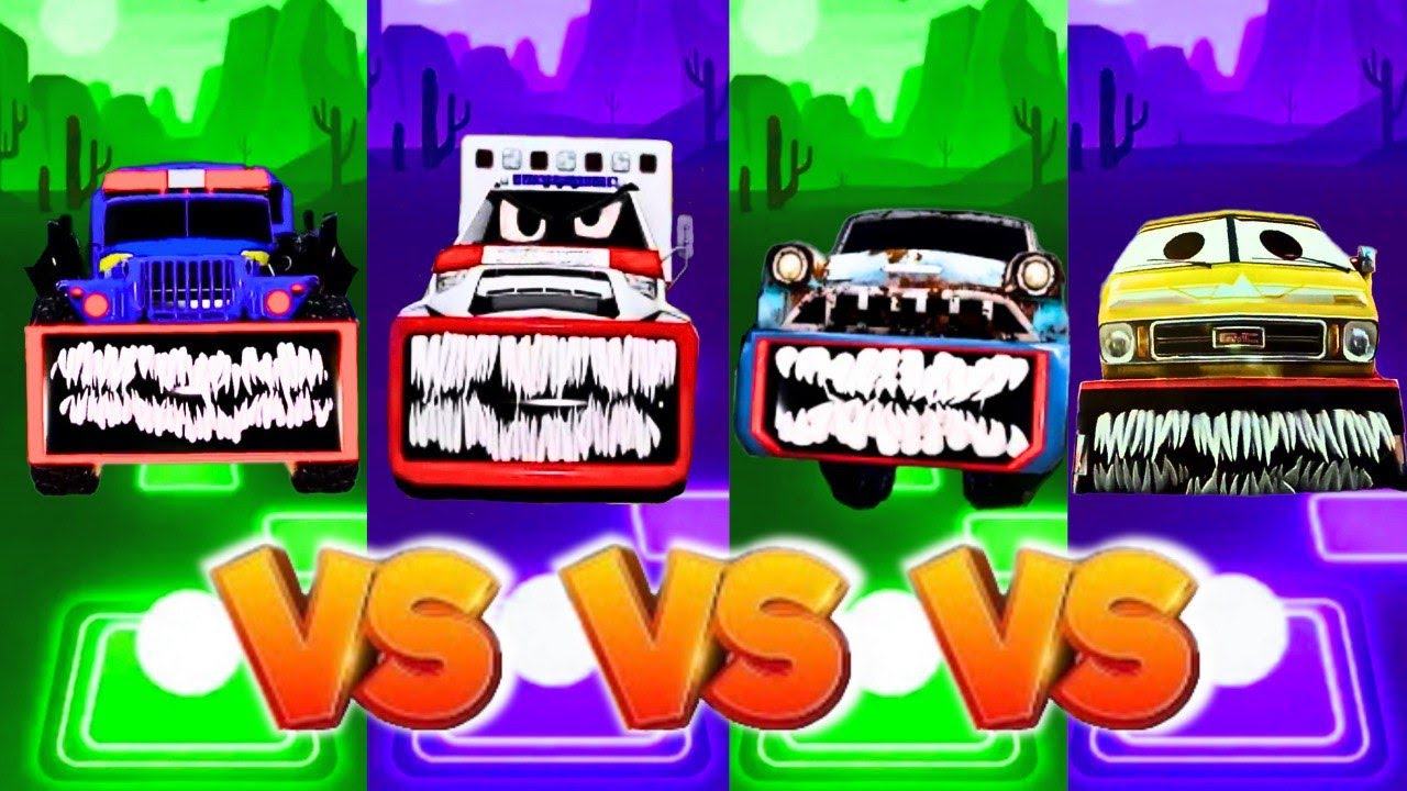 Giant Police Eater 🆚 Ambulance Eater🆚 Old Car Eater 🆚 Track Eater Tiles ...