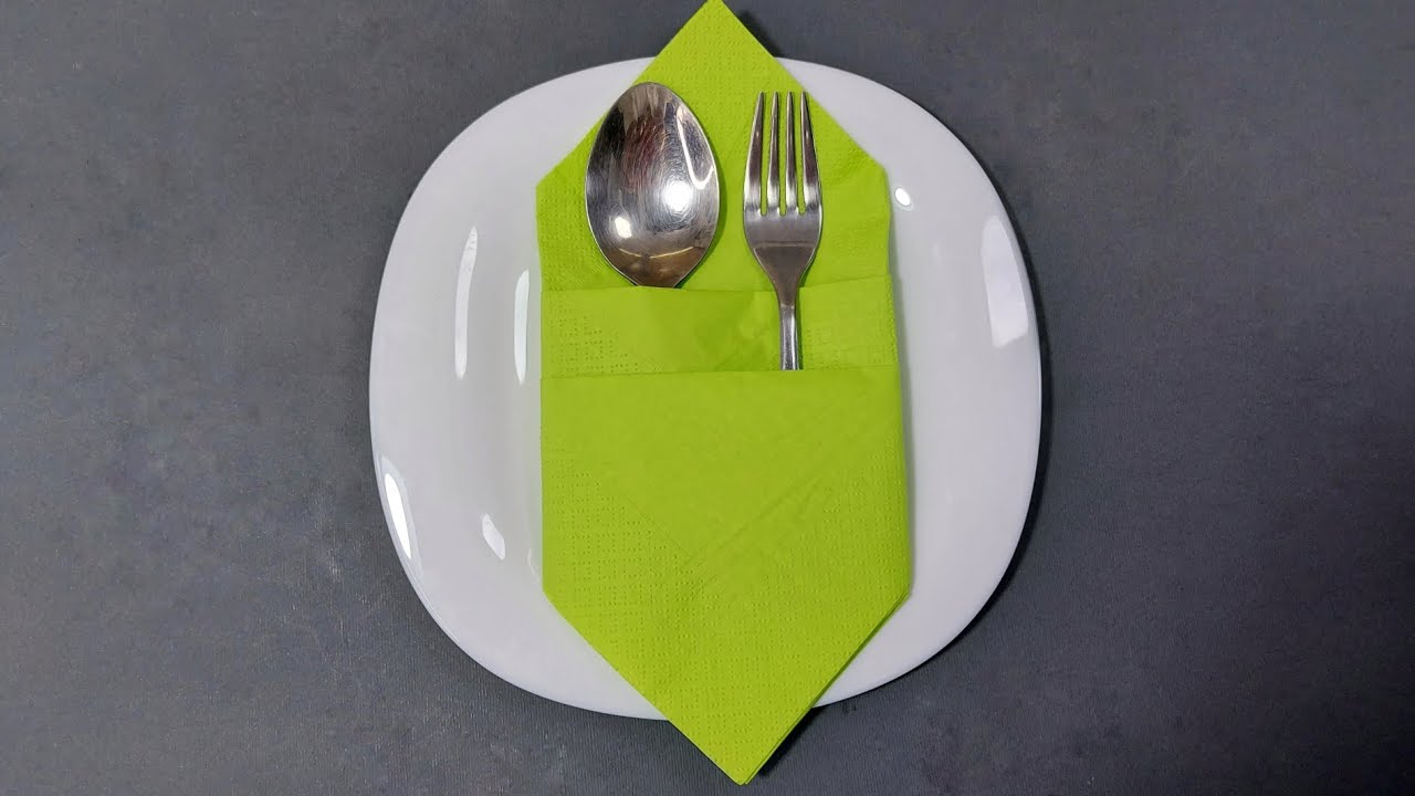 How to Fold a Paper Napkin Beautifully - Cutlery Envelope - YouTube