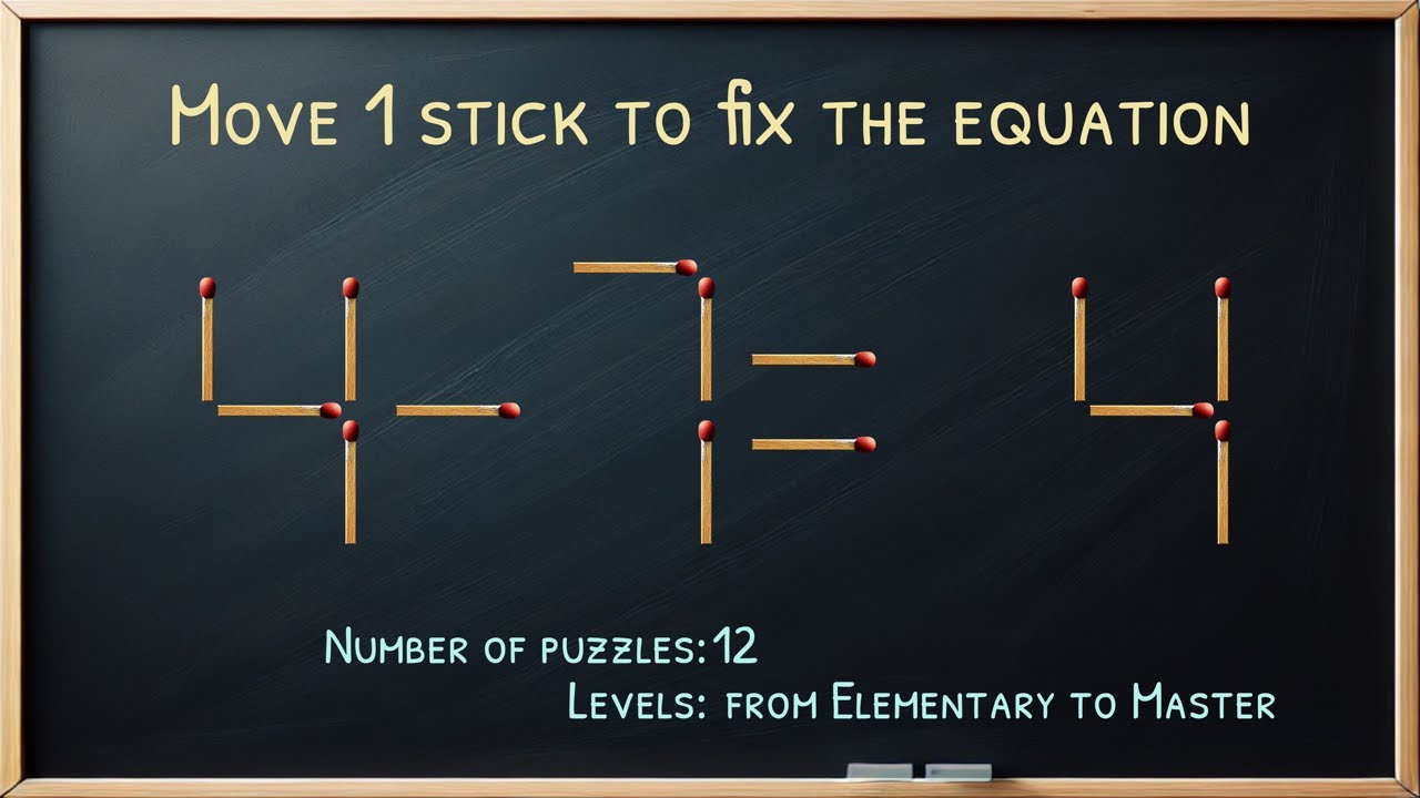 Matchstick Brain Teaser: Move One Stick to Fix #400 - YouTube