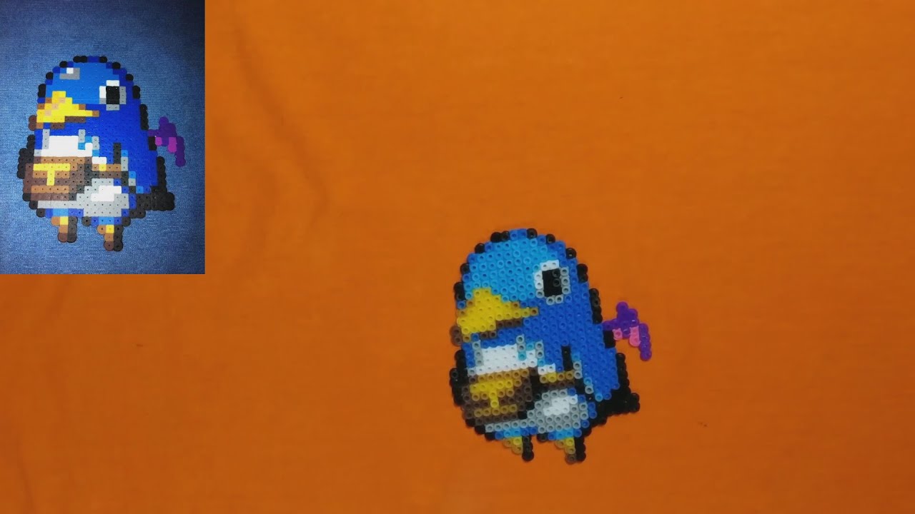 Artesanato Pixel Art com Perler / Hama Beads - Prinny( Disgaea ) - YouTube