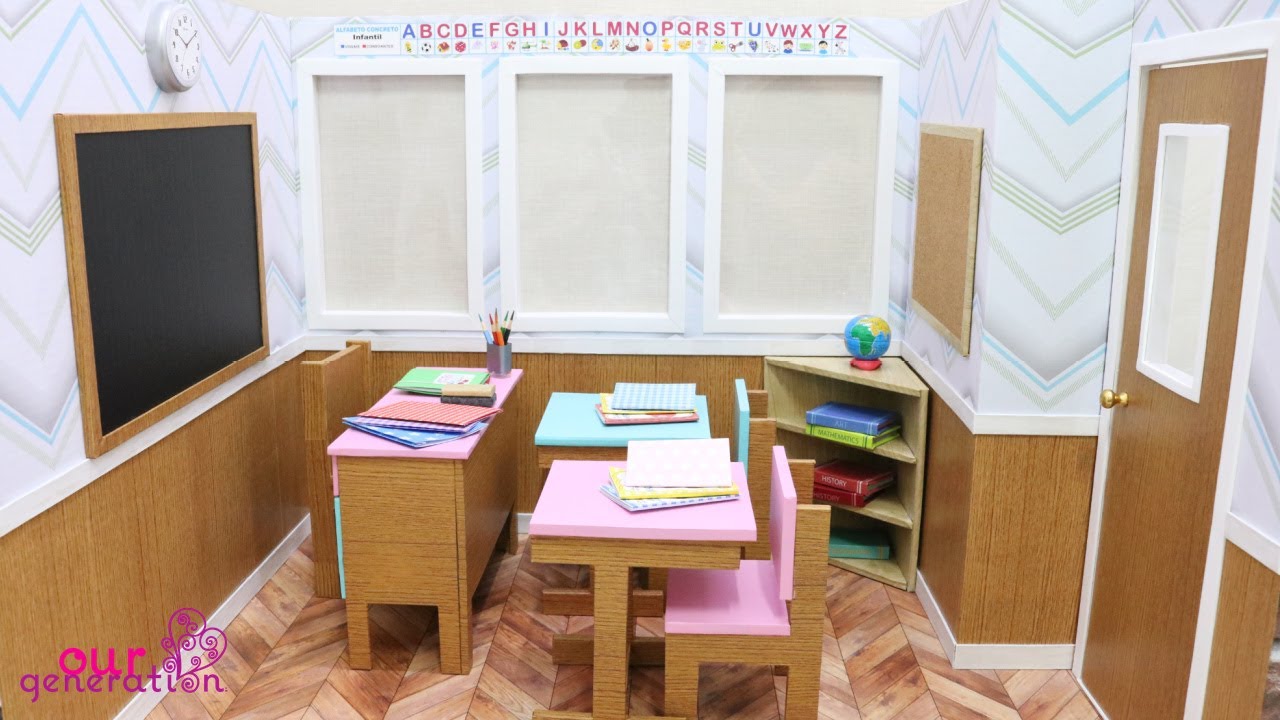 HOW TO MAKE A TEACHER'S TABLE FOR OUR GENERATION SCHOOL - YouTube