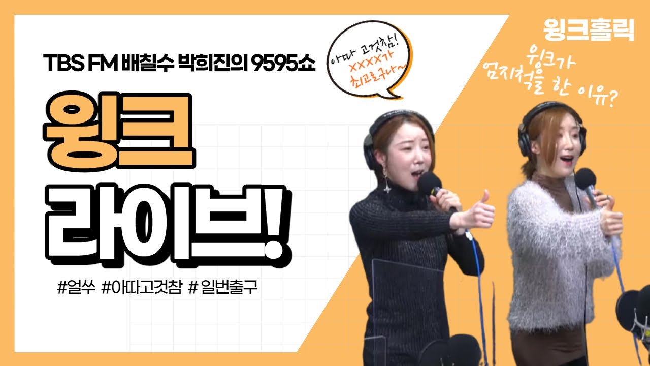 TBS FM 배칠수 박희진의 9595쇼! 얼쑤, 아따고것참 , 일번출구 윙크의 라이브로 함께해요! - YouTube