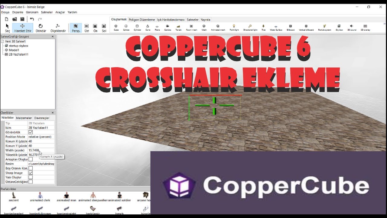 coppercube crosshair yapımı - YouTube