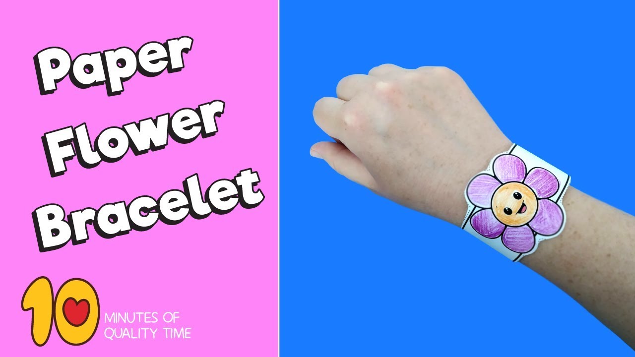 Flower Paper Bracelet - Nature Craft for Kids - YouTube