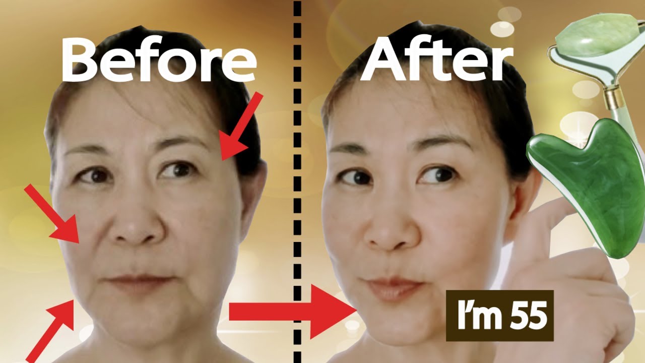 Simple Gua Sha and Jade Roller to Erase Frown Lines, Remove Double Chin ...