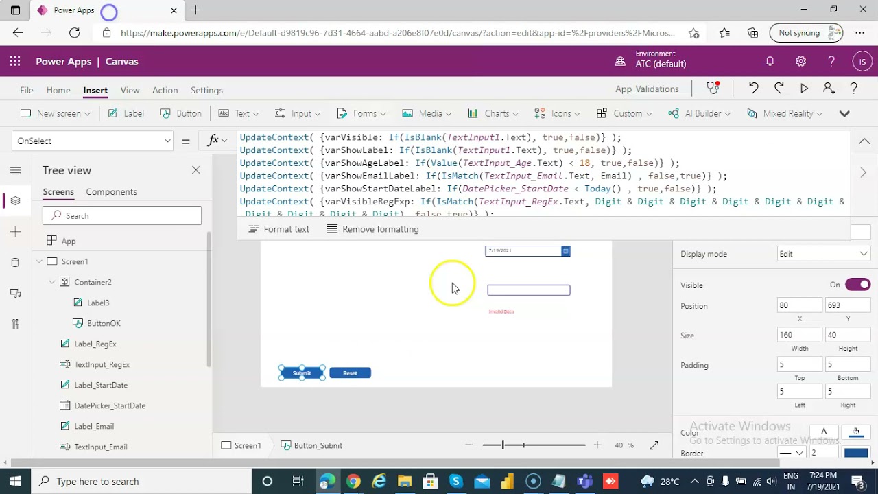 Lesson115 - Control Validation Validation Summary - Power Apps 1000 ...