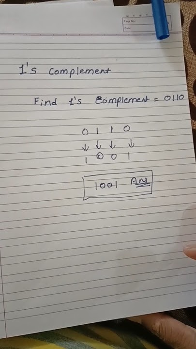 How to Find One's Complement of any digit? | 1's complement - YouTube