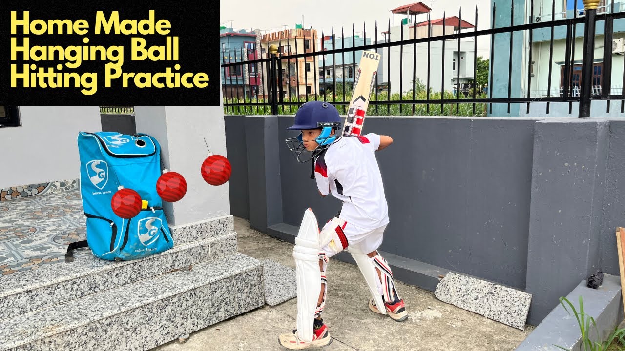Home Made Hanging Ball Hitting Practice Daily | 9 Years Boy Home Made ...
