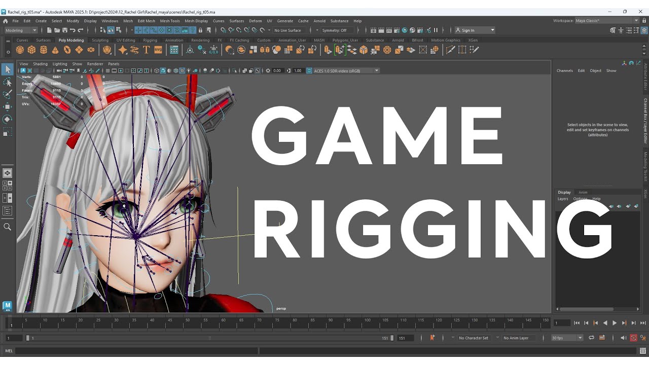 game rigging part 2 of 3 #maya #gamecharacters #rigging #animation # ...