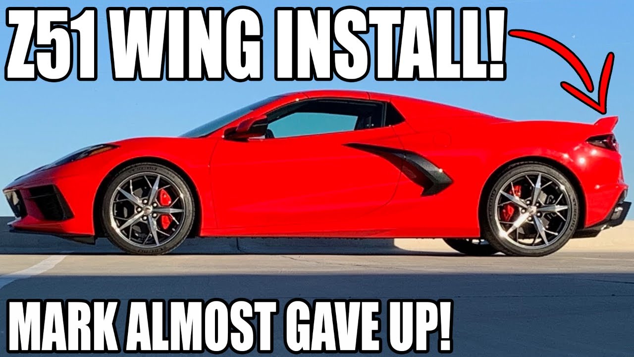 Mark ATTEMPTS a Z51 WING Install on his 2022 C8 Corvette! "DYI" - YouTube
