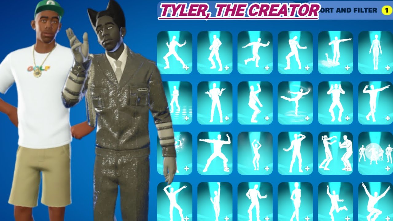 New TYLER, THE CREATOR Skin Showcase with Best Icon Series Emotes in ...