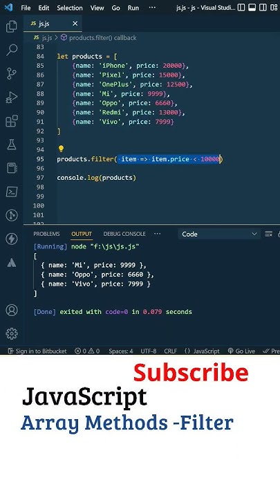 Javascript In Telugu Javascript Array Methods Filter In Javascript Javascript Tutorial