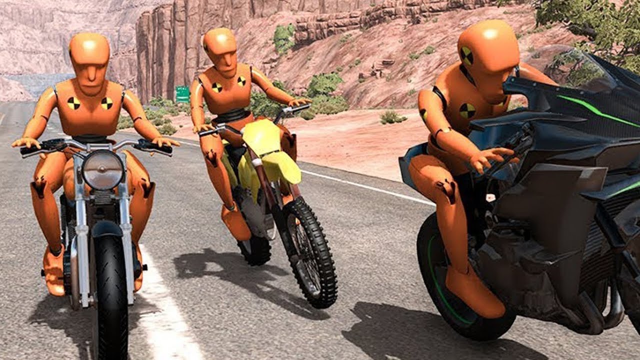The most spectacular realistic motorcycle accidents - BeamNG Drive #30 ...