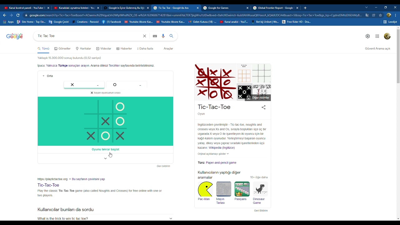 GOOGLE DOODLES - Tic Tac Toe - YouTube
