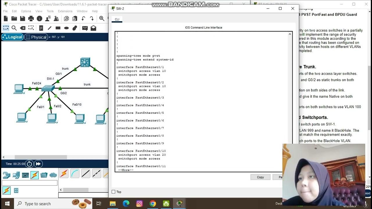 Packet Tracer 11.6. 1 Switch Security Configuration - YouTube