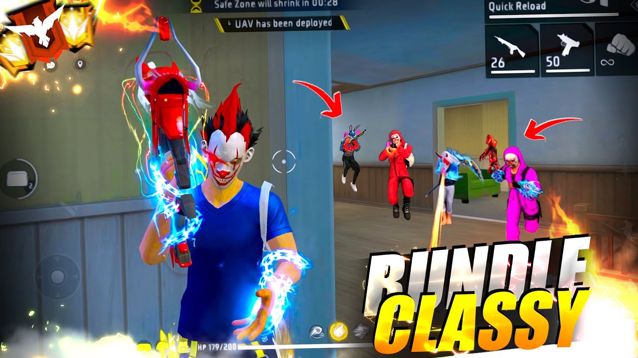 FREEFIRE 🔥"Classy Bundle" 🤯 Solo vs Squad Mp40 + M4A1 🤯 24 Kills Total ...