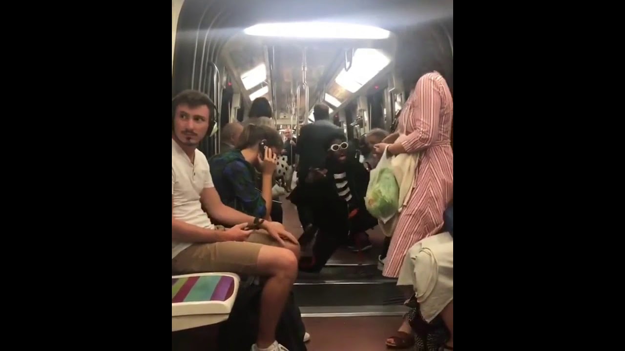Man goes crazy in a train - YouTube