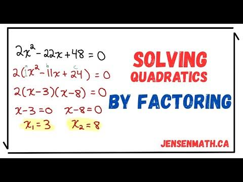 Solving Quadratic Equations by FACTORING | Grade 10 Math | jensenmath ...