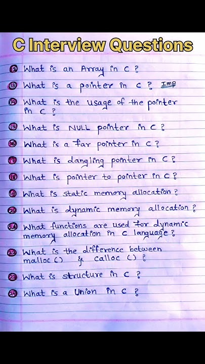 C Interview Questionsit Company C Language Interview Questionsinterview Questions Viral