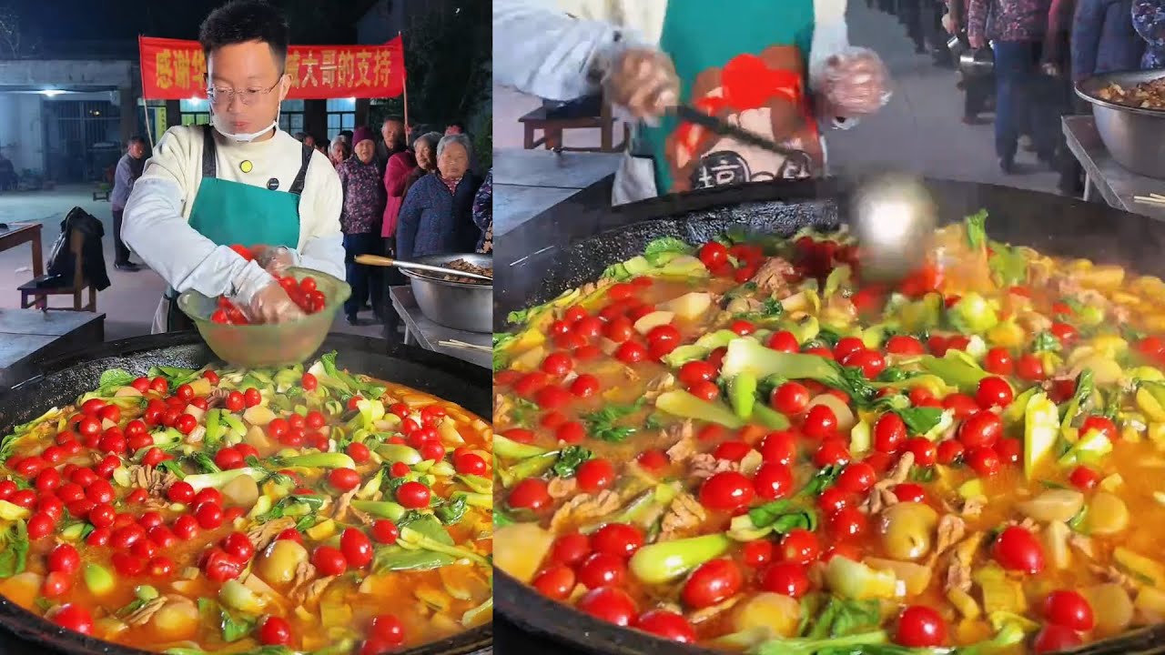 A caring Chinese guy Cook Free Meals for the Old Guys in a Village ...