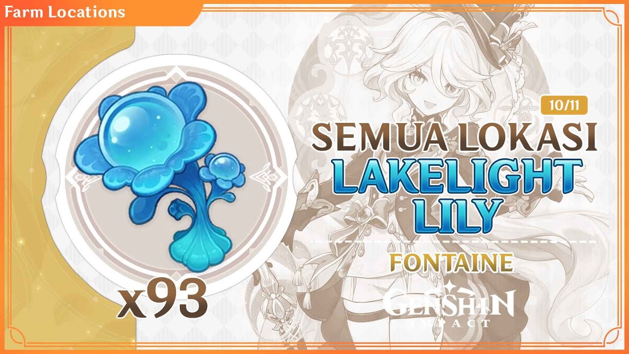 SEMUA LOKASI LAKELIGHT LILY GENSHIN IMPACT | LOCATIONS & FARMING ROUTE ...
