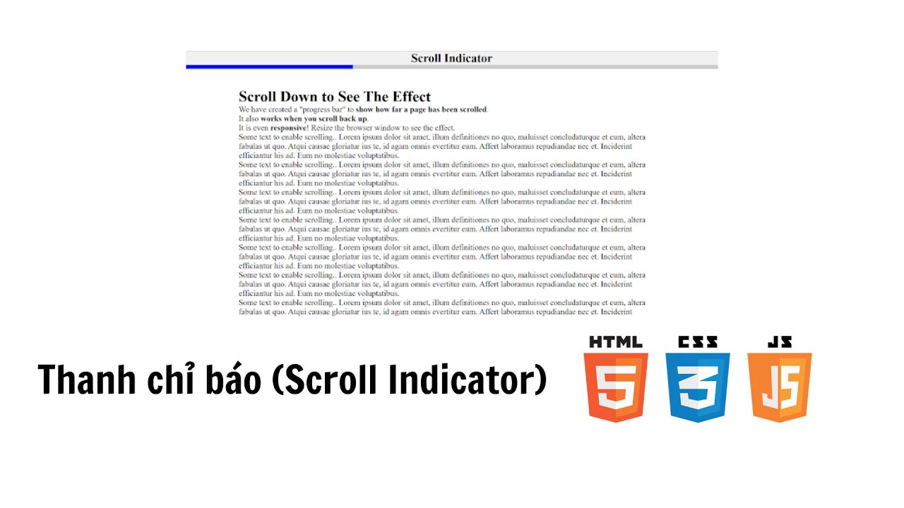 Cách làm thanh chỉ báo (Scroll Indicator) đơn giản bằng HTML, CSS và Javascript | Tutorials ...