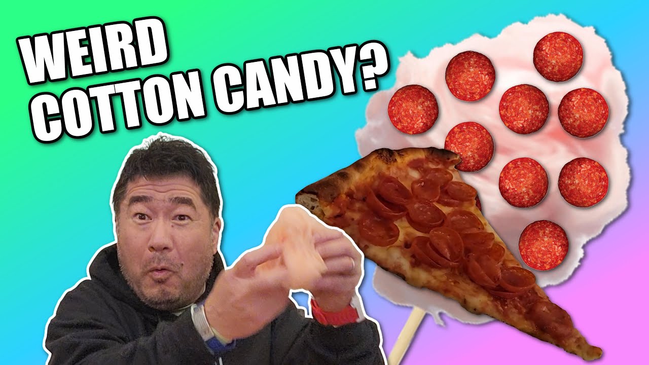 Crazy tasting PIZZA cotton candy flavor! - YouTube