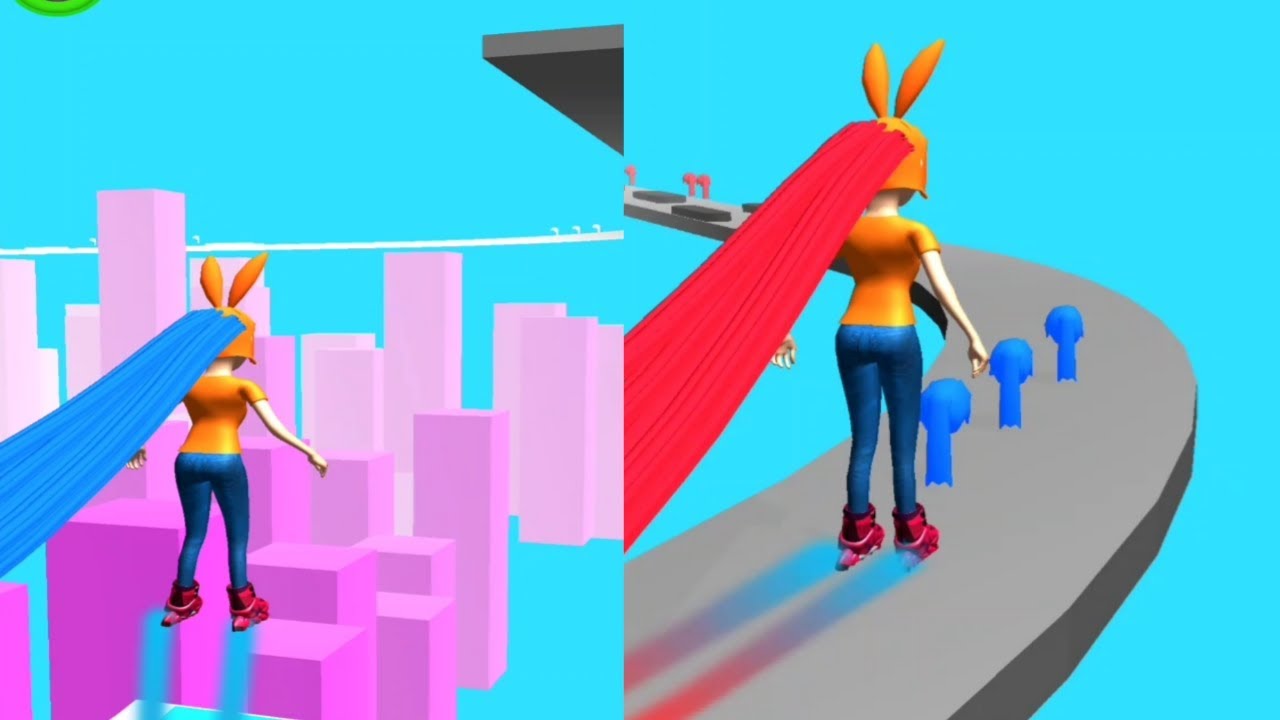Hair runner challenge game 3D body rush race hairs🏂🏄🏼‍♀️All Levels 9-10 ...